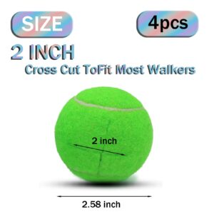 ZHUOKECE 4 PCS Precut Walker Tennis Balls for Furniture Legs Floor Protection, Heavy Duty Long Lasting Felt Pad Glide Coverings (Light Green)