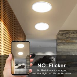 Lexier 4Pack 12 Inch 3200LM Flush Mount LED Ceiling Lights,White 28W Slim Ceiling Light Fixture Round Day White 6000K Thin Round Flat Ceiling Light 120V Surface LED Ceiling Light 300W Equivalent