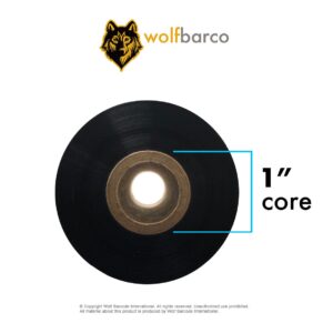 24 Rolls Wolfbarco 4.33" x 1476' (110mm x 450m) Black Standard Wax Thermal Transfer Ribbon Compatible with Zebra ZT200, ZT220, ZT230, ZT410, ZT420, ZT610,TEC, INTERMEC,Citizen,TSC,GODEX,ARGOX printers