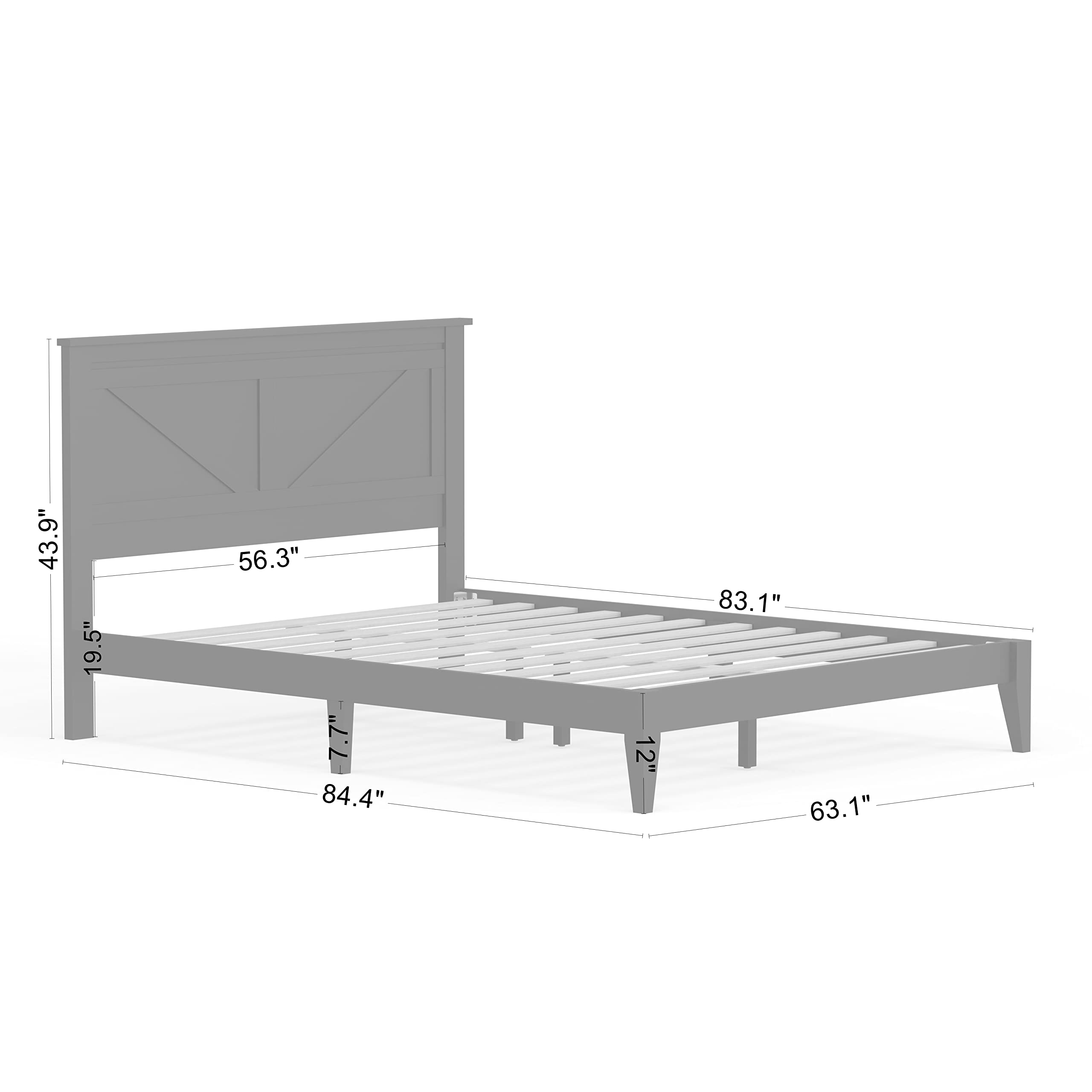 Glenwillow Home Farmhouse Solid Wood Platform Bed in Queen - Classic Cherry