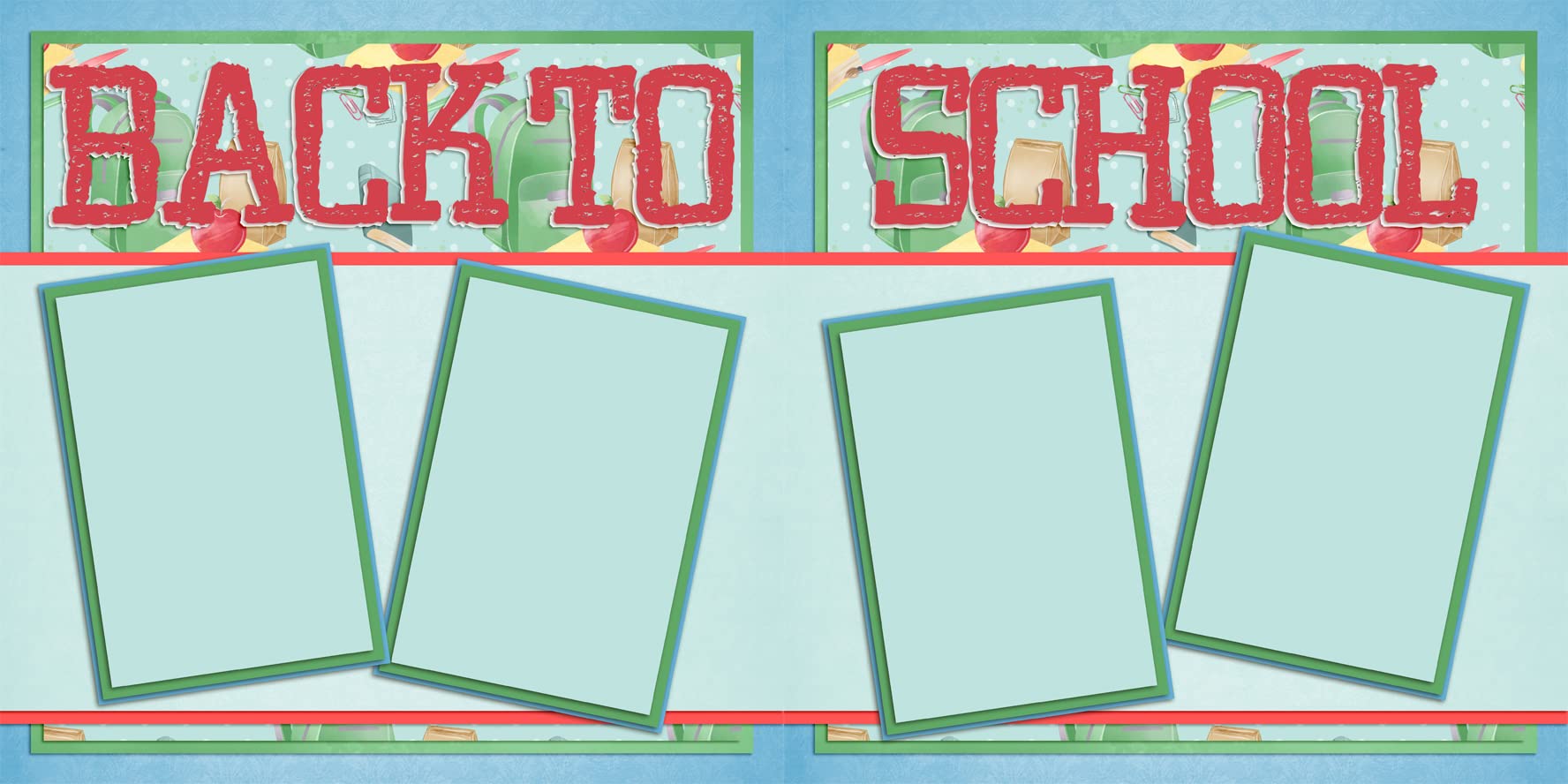 Back to School - Premade Scrapbook Pages - EZ Layout 6224