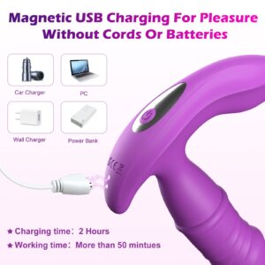 Thrusting Dildo Wearable G Spot Vibrator Adult Sex Toys for Women, APP & Remote Control Clitoral Stimulation Butterfly Panty Vibrator with 9 Pat Modes and 9 Thrusting Vibrations for Couple