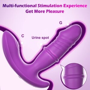 Thrusting Dildo Wearable G Spot Vibrator Adult Sex Toys for Women, APP & Remote Control Clitoral Stimulation Butterfly Panty Vibrator with 9 Pat Modes and 9 Thrusting Vibrations for Couple