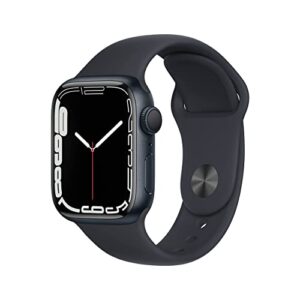 apple watch series 7 (gps, 41mm) - midnight aluminum case with midnight sport band (renewed premium)