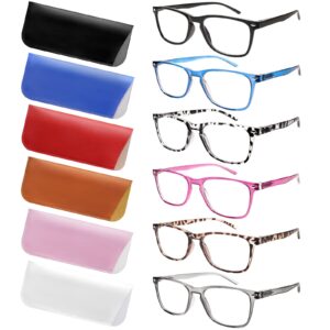 zonlon 6 pack reading glasses for women men, spring hinge eyeglasses blue light blocking anti eyestrain computer readers (6 mix c1, 0.00, multiplier_x)