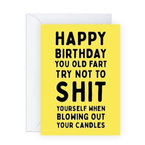 central 23 funny birthday cards for men - for nan grandad mom dad - rude birthday cards for men - funny cards - 70th 60th 50th - comes with fun stickers - made in uk