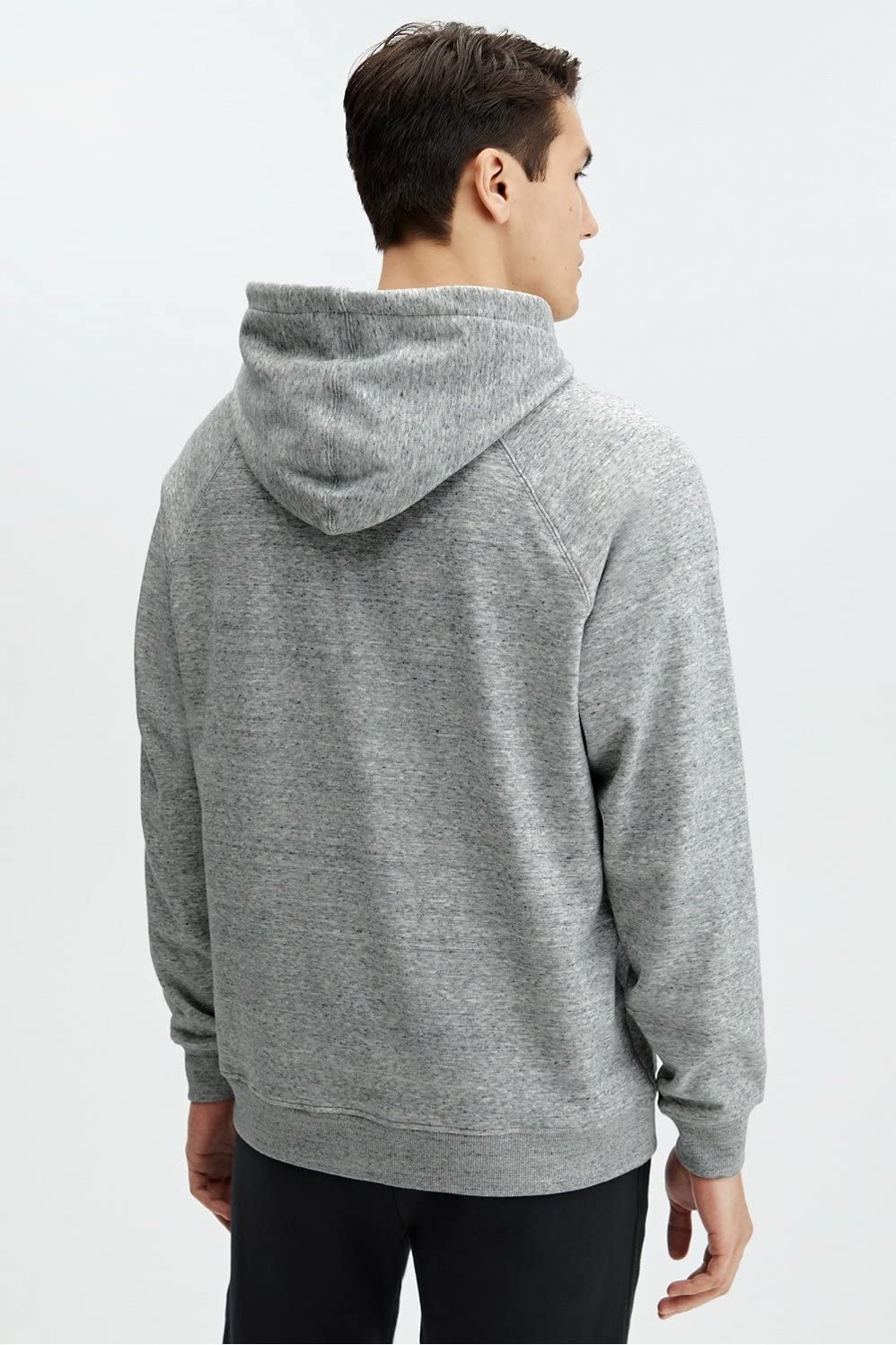 Fabletics Men's The Postgame Hoodie, Sport, Sweatshirt, Pullover, External Pocket, Cozy Fleece, S, Grey Heather