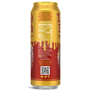 Liquid Death, Rest In Peach Iced Tea, 8-Pack (King Size 19.2oz Cans), Peach Flavored Tea Sweetened With Real Agave, B12 & B6 Vitamins, Low Calorie & Low Sugar