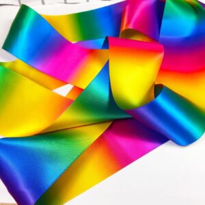 5 Yards/roll Satin Double-Sided Rainbow Ribbons Gift Wrapping DIY Handmade Christmas/New Year/Wedding Gift/Party Decor