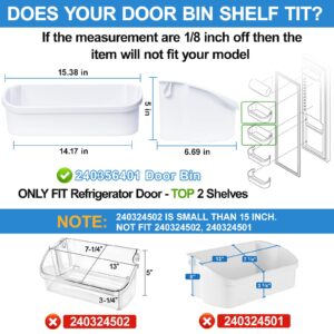 [2 PACK] UPGRADED 240356401 Refrigerator Door Bin Compatible with Frigidaire Door Shelf Replacement Parts FFSS2614QS4A, FFHS2611PFEA, FFSS2614QE6A, FFHS2622MSYA, FFHS2611LBRA, FFHS2622MS0 Door Shelf