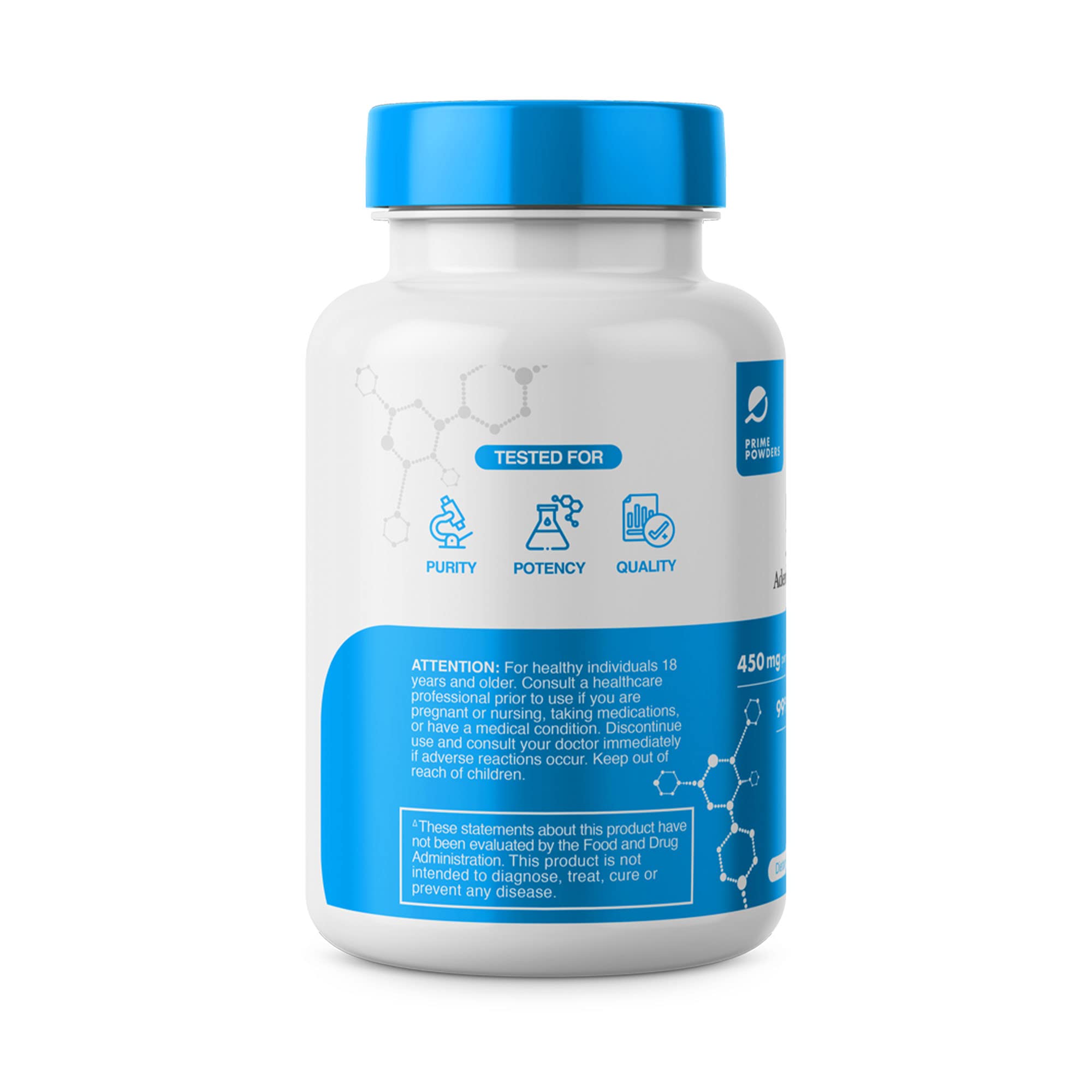 Prime Powders ATP Capsules - 120 Capsules - 400mg per Serving - Adenosine Triphosphate - Boost Energy Endurance Stamina