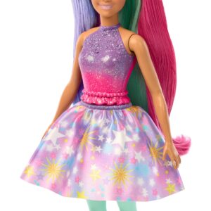 Barbie A Touch of Magic Fashion Doll, The Glyph with Fantasy Outfit & Colorful Hair with Comb & Pet Accessories