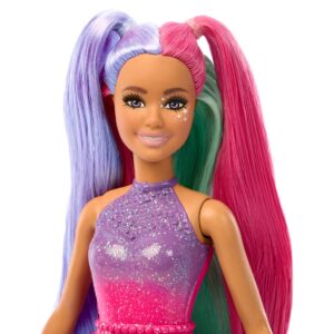 Barbie A Touch of Magic Fashion Doll, The Glyph with Fantasy Outfit & Colorful Hair with Comb & Pet Accessories