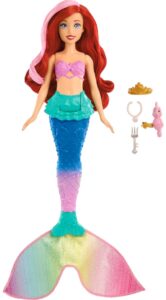 mattel disney princess toys, ariel swimming mermaid fashion doll with color-change hair & tail, inspired by the little mermaid movie