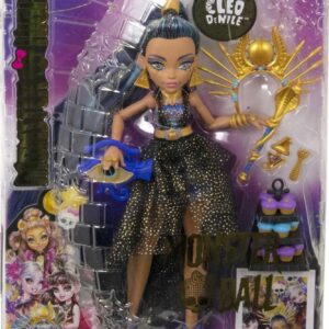 Monster High Monster Ball Doll, Cleo De Nile in Party Dress with Themed Accessories Including Scepter & Cupcakes