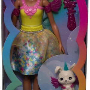 Barbie A Touch of Magic Fashion Doll, Teresa with Fantasy Outfit & Colorful Hair with Comb & Pet Accessories