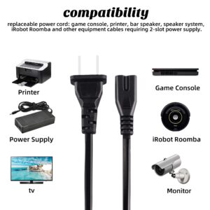 Evenpop 2 Prong AC Power Cord Cable Compatible with Xbox One S/Xbox One X/Xbox Series X/S Game Console, for Sony Playstation PS4 PS3 PS2 Slim/PSP/PSV Supply Plug Replacement (3.3ft)