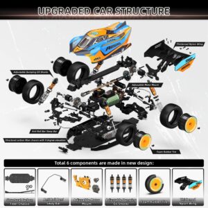 AMORIL1:12 Brushless RC Cars for Adults,Top Speed 90+KPH Fast Remote Control Car with Carbon Fiber Chassis,Adjustable Motor Mount and Central Slipper Clutch,Hobby Buggy Vehicle Gift for Kids