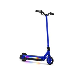 jetson echo x kids electric scooter, lava led light-up deck, thumb throttle, 80-watt motor, up to 9 mph, run time up to 40 minutes, ages 8+, blue, jechox-blu