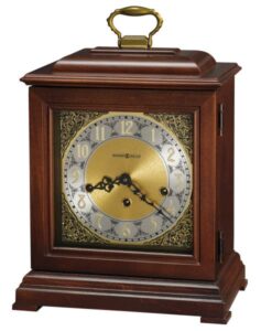 howard miller boise city mantel clock 547-638 – windsor cherry finish, brass finished dial, vintage home decor, key-wound, triple-chime movement