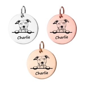 american pit bull terrier gifts, personalized american pit bull terrier charm, custom engraved dog charm, diy jewelry making, memorial keepsake for dog mom, dog lover gift