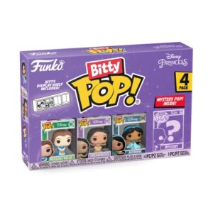 funko bitty pop! disney princess mini collectible toys 4-pack - peasant belle, pocahontas, jasmine & mystery chase figure (styles may vary)