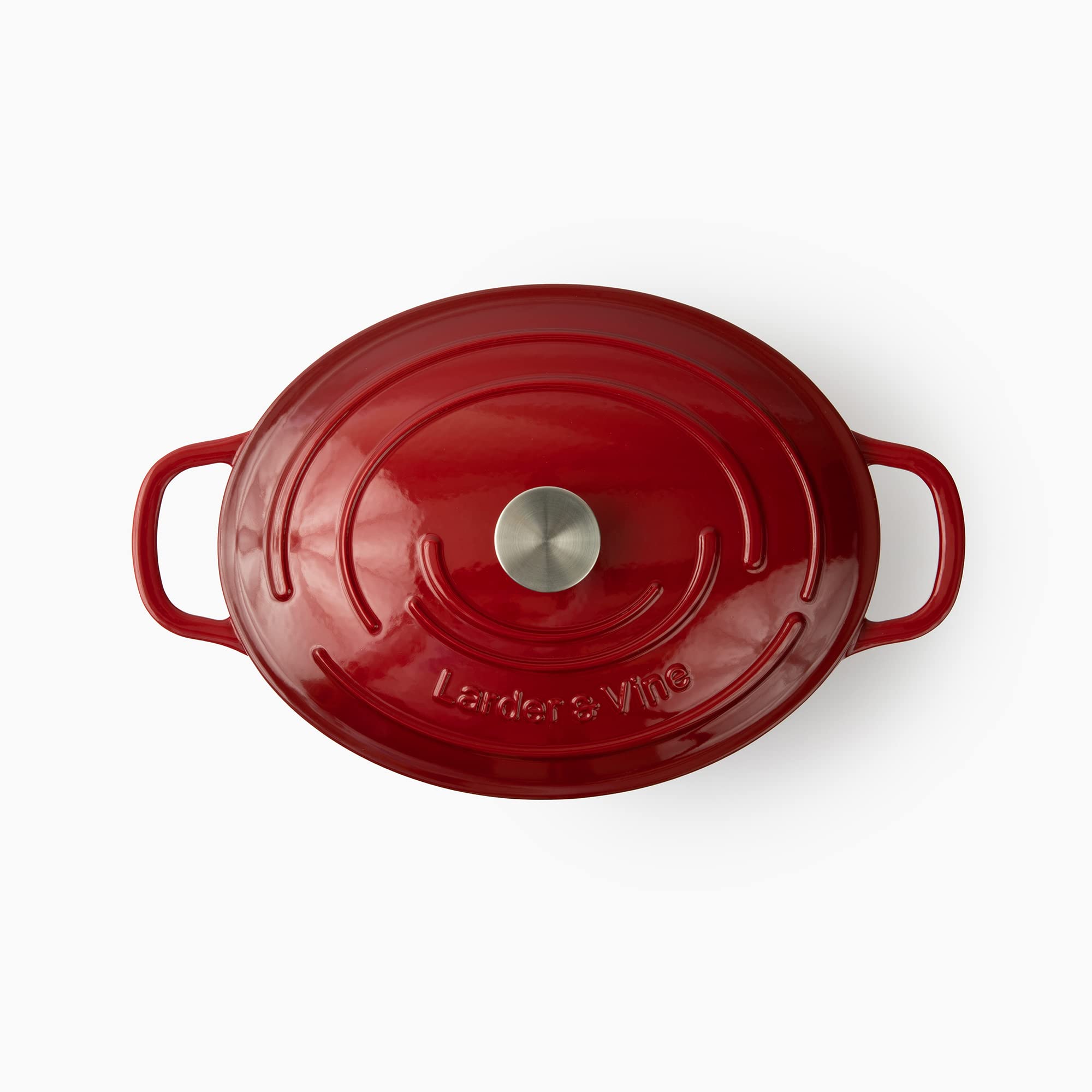 Larder & Vine Enameled Cast Iron Dutch Oven with Lid - Oversized Handles, Dome Lid, Dutch Oven for Sourdough Bread Making, 8QT/7.5L - (Cabernet)