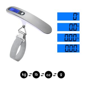 TXY Luggage Scale 50kg/110lb High Precision Portable Digital LCD Display Scale Household Aircraft Outdoor Fishing Scale Weight Balance Suitcase Travel Bag Hanging Steelyard Scale Tool with Hook