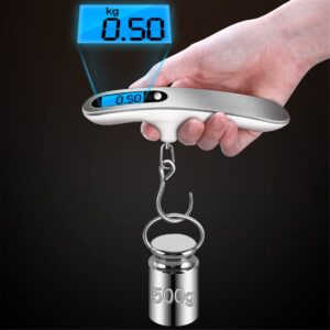 TXY Luggage Scale 50kg/110lb High Precision Portable Digital LCD Display Scale Household Aircraft Outdoor Fishing Scale Weight Balance Suitcase Travel Bag Hanging Steelyard Scale Tool with Hook