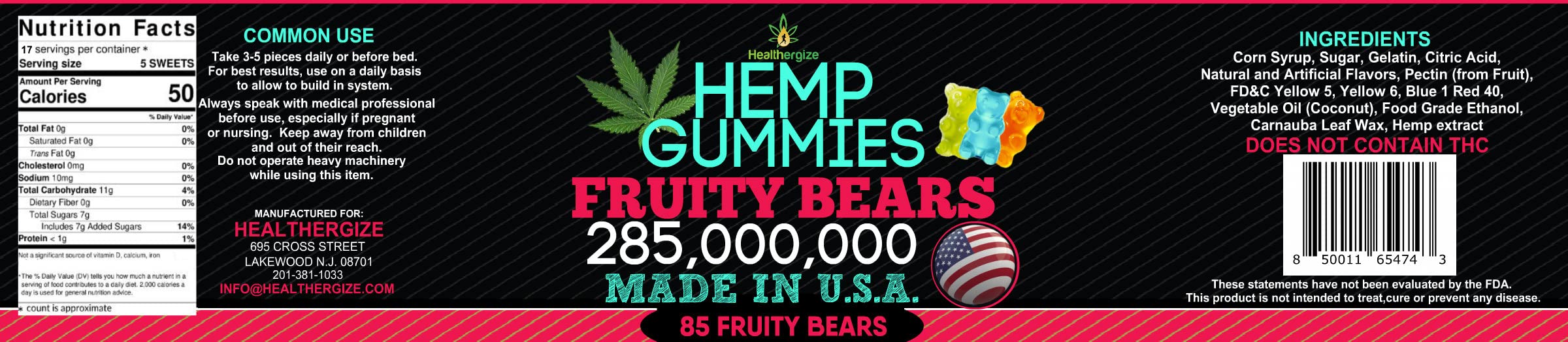 Hеmр Gummies Premium Gummy Bears-Natural Organic Pure Hеmр Oil Infused-Great Party Edible Candy-for Peace and Relaxation, Discomfort, Muscles, Joints-Made in USA