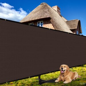 shade&beyond 6' x 25' fence privacy screen heavy duty 170 gsm fencing mesh shade net cover for wall garden yard backyard indoor outdoor home decoration, brown