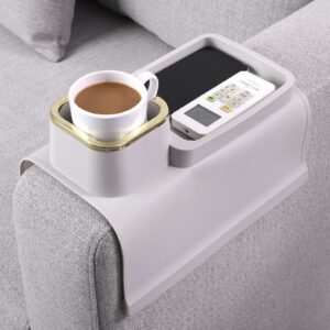 hmasyo couch cup holder tray - silicone sofa armrest table couch drink holder and tray organizer for remote snacks cellphone, anti-spill anti-slip design, gifts for family mom dad grandma