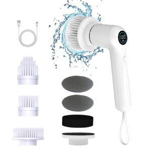 electric spin scrubber,power scrubber cleaning brush,handheld shower cleaner,cordless power spinning scrub brush with 2 rotating speeds and 6 replaceable brush heads for bathroom,tile, tub, kitchen