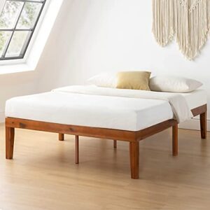 mellow naturalista classic 16 inch solid wood bed, cherry platform, queen