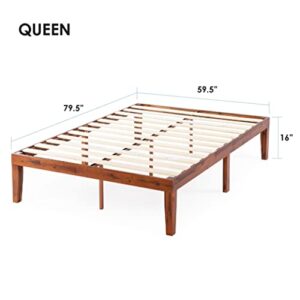 Mellow Naturalista Classic 16 Inch Solid Wood Bed, Cherry Platform, Queen