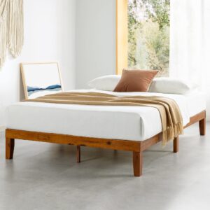 mellow naturalista classic 12 inch solid wood bed, cherry platform, cal king