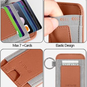 New-Upgrade Magnetic Card Wallet Holder for Apple Magsafe, Magnetic Magsafe Leather Wallet for iPhone 14/13/12 Magsafe, Mag-Safe Wallet for Back of iPhone 14 iPhone 13/12 Series, Fits 7 Cards, Brown