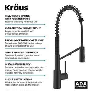 KRAUS Oletto 2-in-1 Commercial Style Pull-Down Single Handle Water Filter Kitchen Faucet for Reverse Osmosis or Water Filtration System in Matte Black, KFF-2631MB