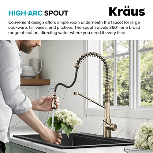 KRAUS Oletto 2-in-1 Commercial Style Pull-Down Single Handle Water Filter Kitchen Faucet for Reverse Osmosis or Water Filtration System in Matte Black, KFF-2631MB