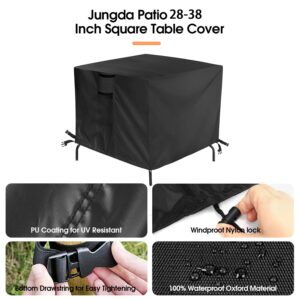 Jungda Outdoor Table Cover,28 Inch Square Patio Table Cover,Waterproof Outside Small Table Cover Furniture Cover - 28 X 28 X 28 Inch