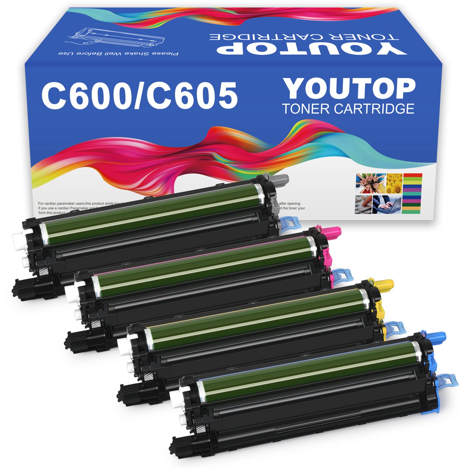 YOUTOP C600 C605 Imaging Unit Replacement for XEROX Versalink C600 C605 Drum Cartridge Compatible for Versalink C600N C600DT C600DN C605DN C605S C605X C605XL Printer(4 Pack)