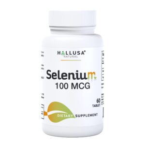 hallusa natural – selenium 60 tablets, antioxidant and immune support, heart health – 60 day supply