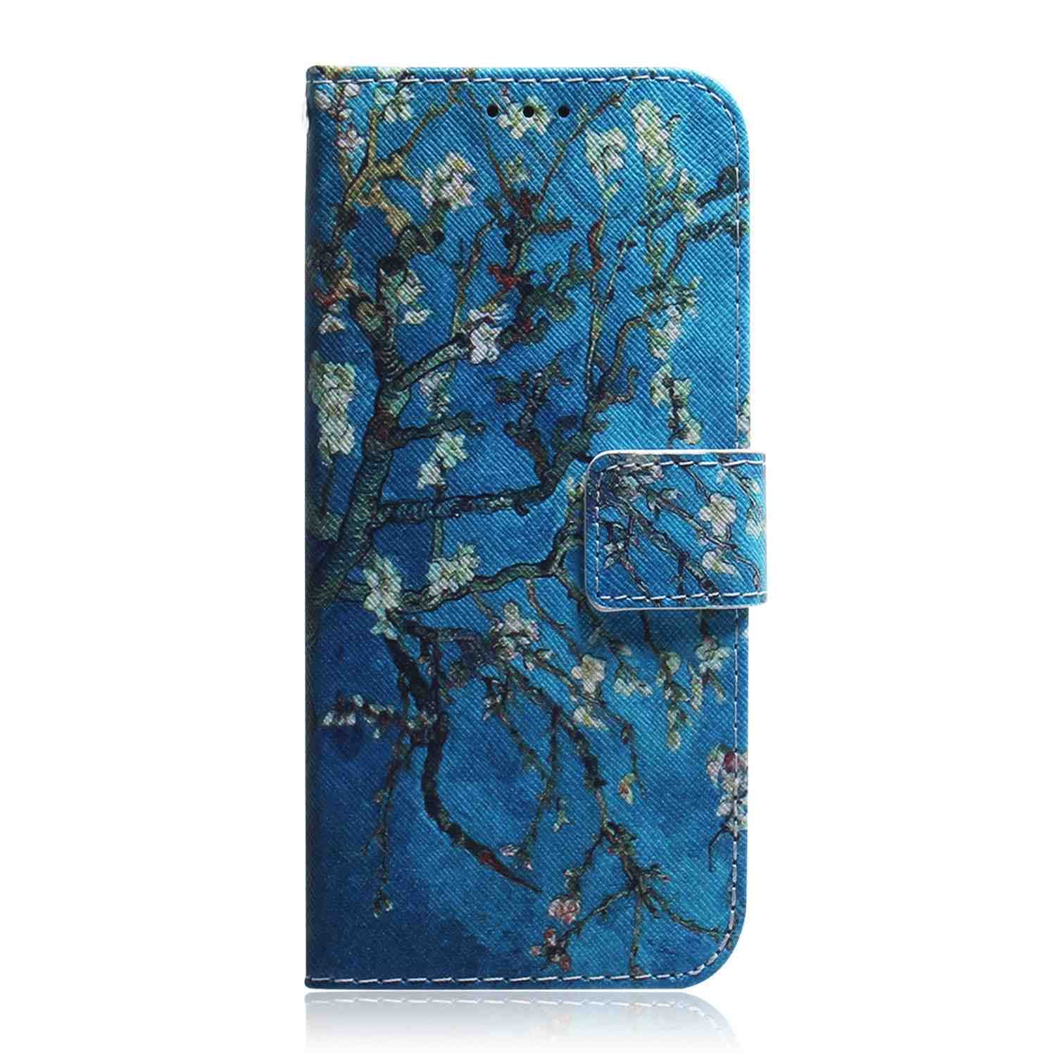 YOUKABEI MojieRy Phone Cover Wallet Folio Case for Samsung Galaxy A40, Premium PU Leather Slim Fit Cover for Galaxy A40, 2 Card Slots, Nice Cover, Apricot Flower