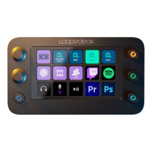 loupedeck live s - the streaming console for desktop productivity, full stream control and content creation with customizable led touchscreen buttons, dials and rgb buttons, works with pc and mac