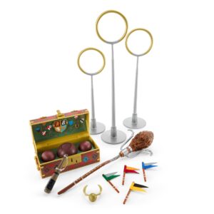 american girl harry potter 18-inch doll accessories hogwarts quidditch with trunk, gear, and house pennants, for ages 6+