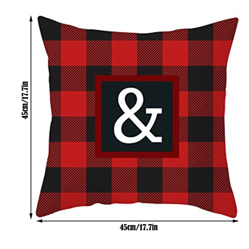 TUNKENCE Christmas Decorations Pillow Covers Merry Christmas Throw Pillow Covers Classic Buffalo Plaid Snow Home Winter Pillow Covers for Sofa Couch Winter Holiday Home Decor,18X18 Clearance