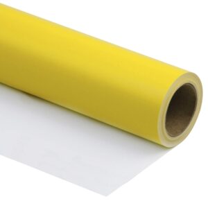 ruspepa yellow wrapping paper solid color - mini roll - for christmas, wedding, birthday, shower, congrats, and holiday - 17.5 inches x 32.8 feet