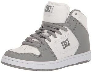 dc men's manteca 4 hi high top casual skate shoe sneaker, white/grey, 9.5