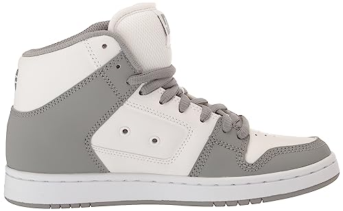 DC Men's Manteca 4 Hi High Top Casual Skate Shoe Sneaker, White/Grey, 9.5