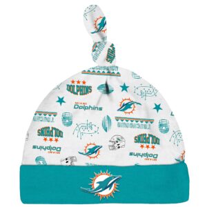 NFL Baby Boys' 3-pack Bodysuit, Sleep 'n Play, & Cap Set, Miami Dolphins, 3-6 Months